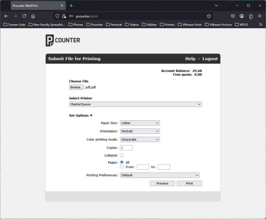Pcounter Web Print - Information Technology Services